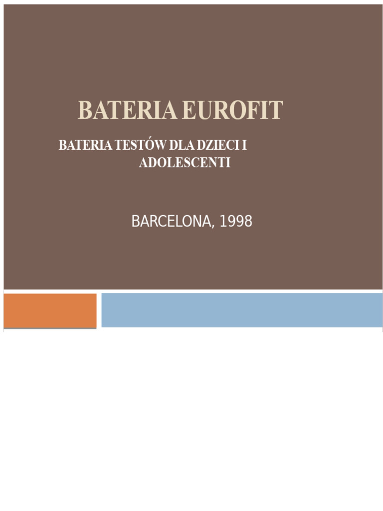 Test EuroFit | PDF