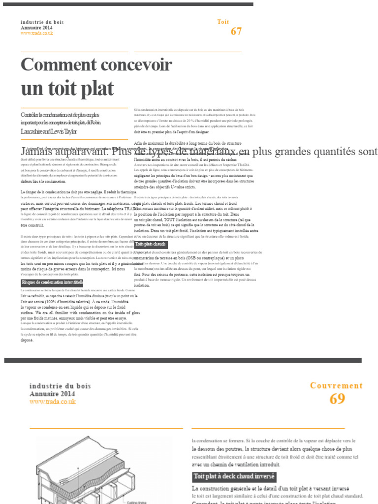 Conception de toits plats : Guide et risques | PDF | Bois (matériau de ...