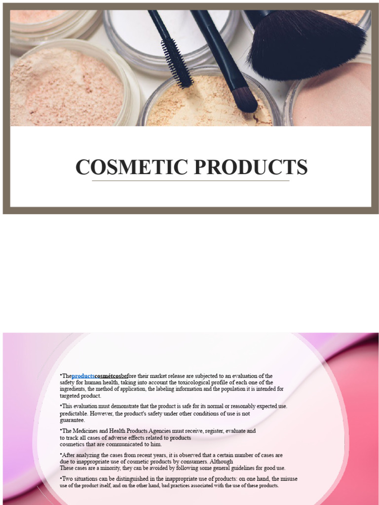 Safe Use of Cosmetic Products Guide | PDF | Cosmetics | First Aid