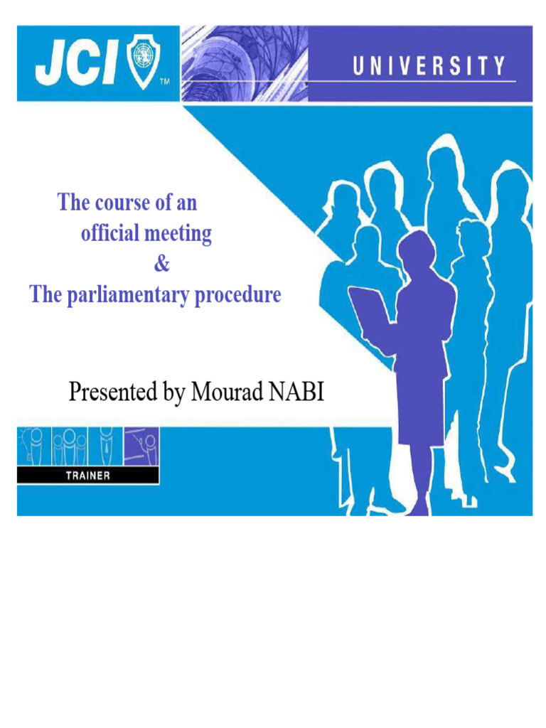 Official Meeting Procedures Guide | PDF | Political Law | Meetings