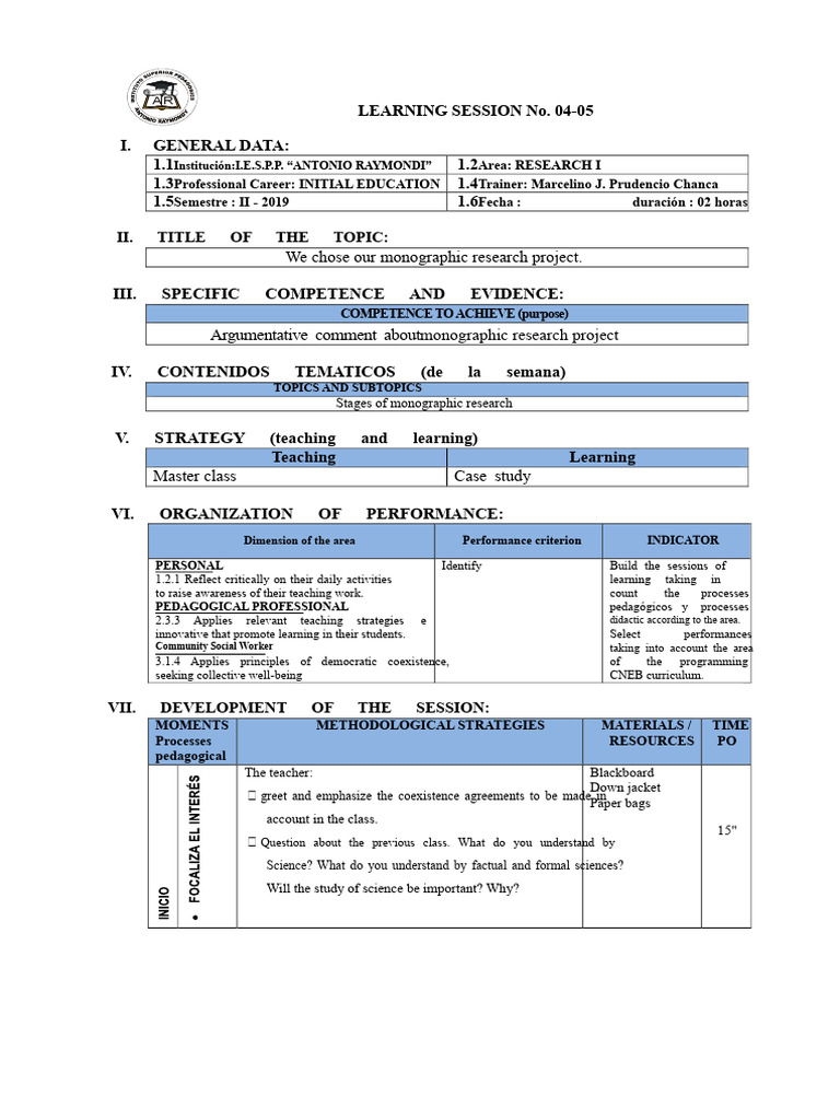 Learning Session Research I-2019 | PDF | Pedagogy | Teachers