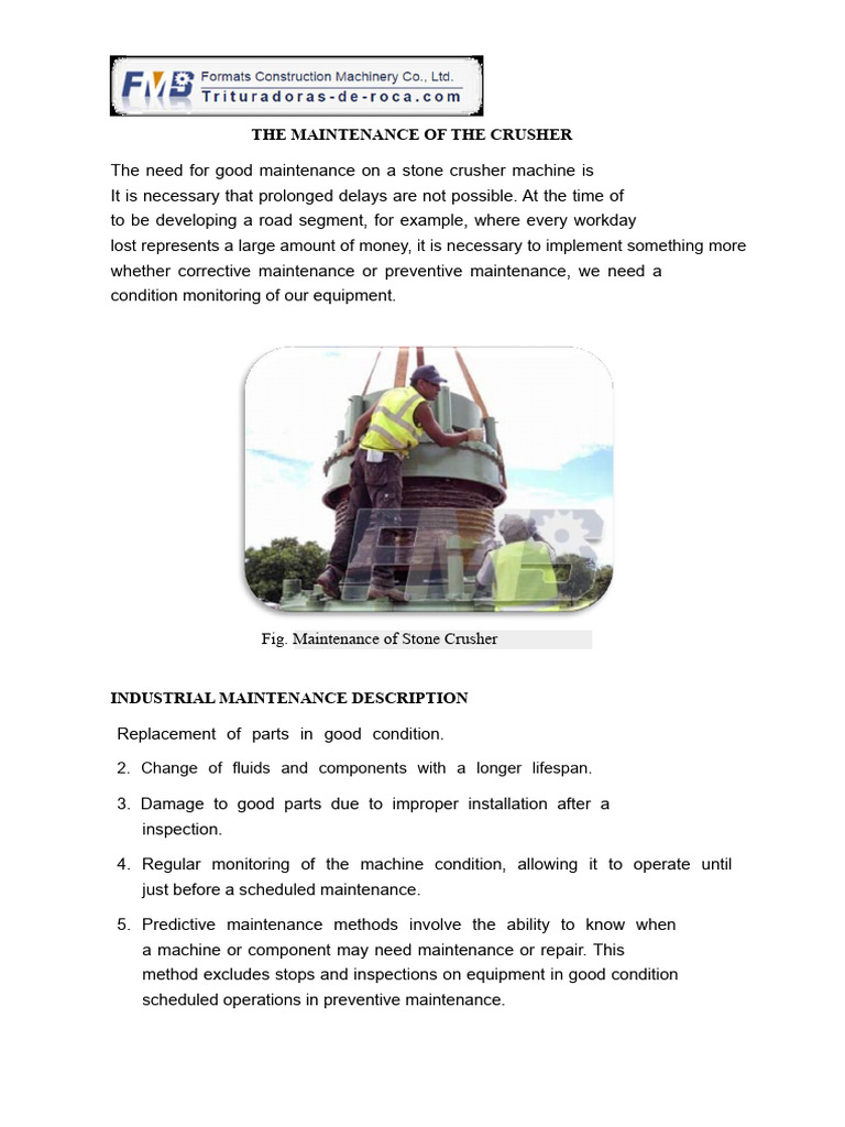 The Maintenance of The Crusher - Basic | PDF