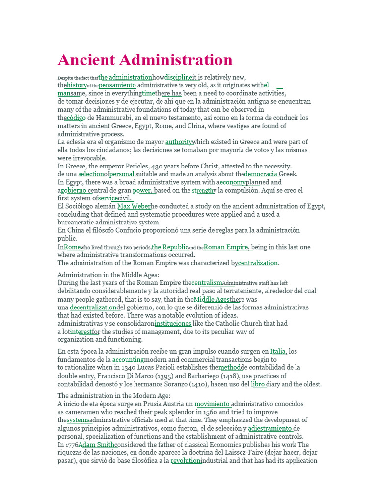 History of Ancient Administration | PDF | Economies | Business