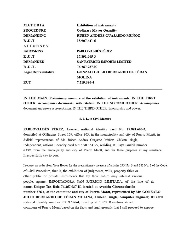 Preliminary Measure For The Exhibition of Instruments | PDF ...