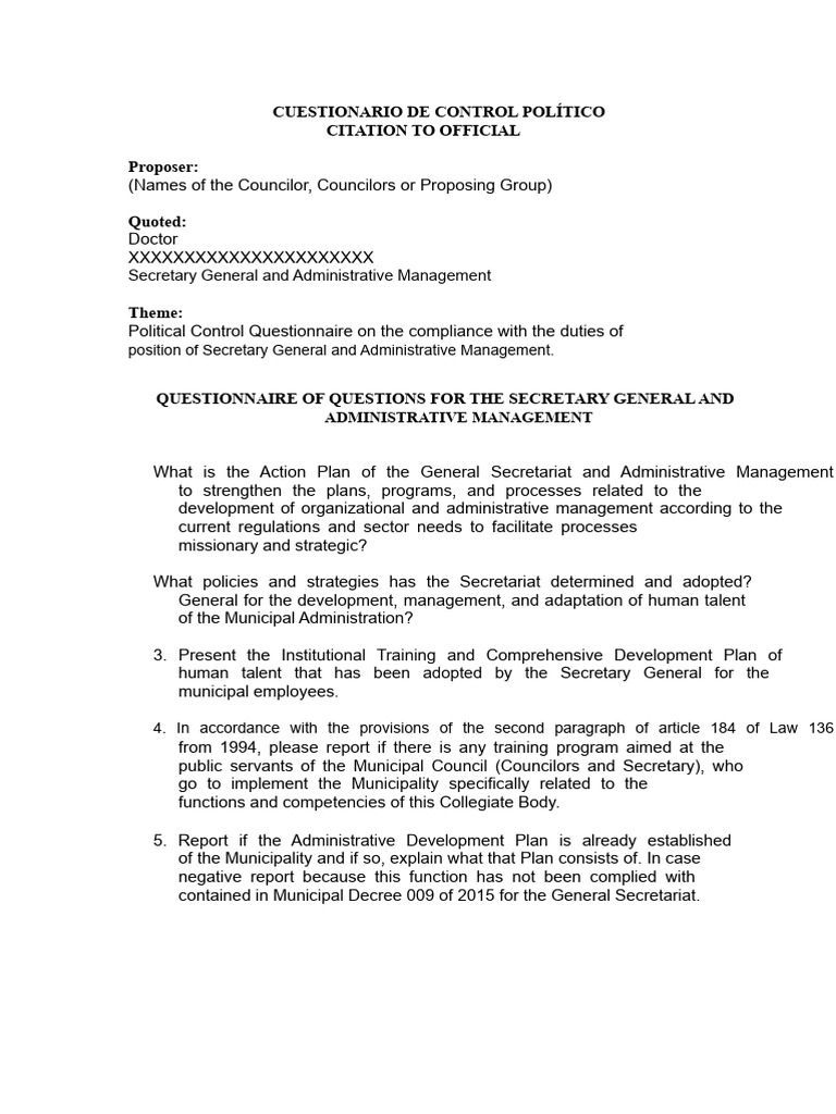 2. Olted - Model - Political Control Questionnaire Secretary General ...