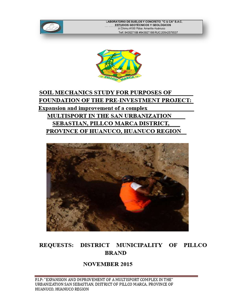final soil report pillco mark (1) | PDF | Reinforced Concrete | Concrete