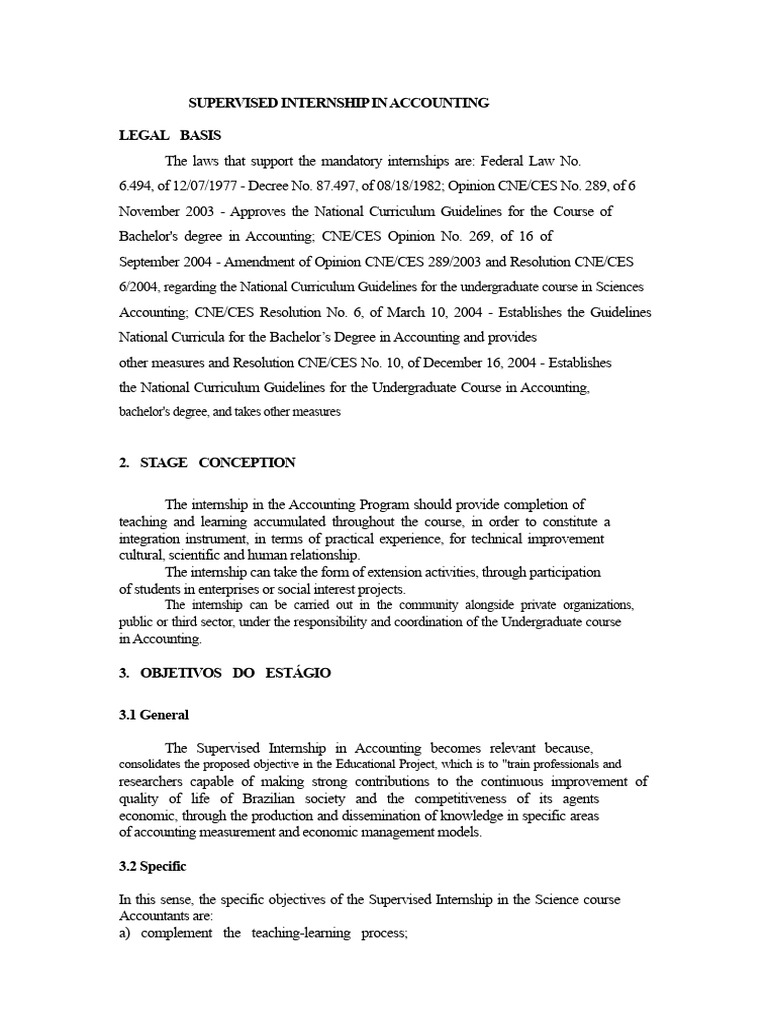 Supervised Internship in Accounting | PDF | Curriculum | Marketing
