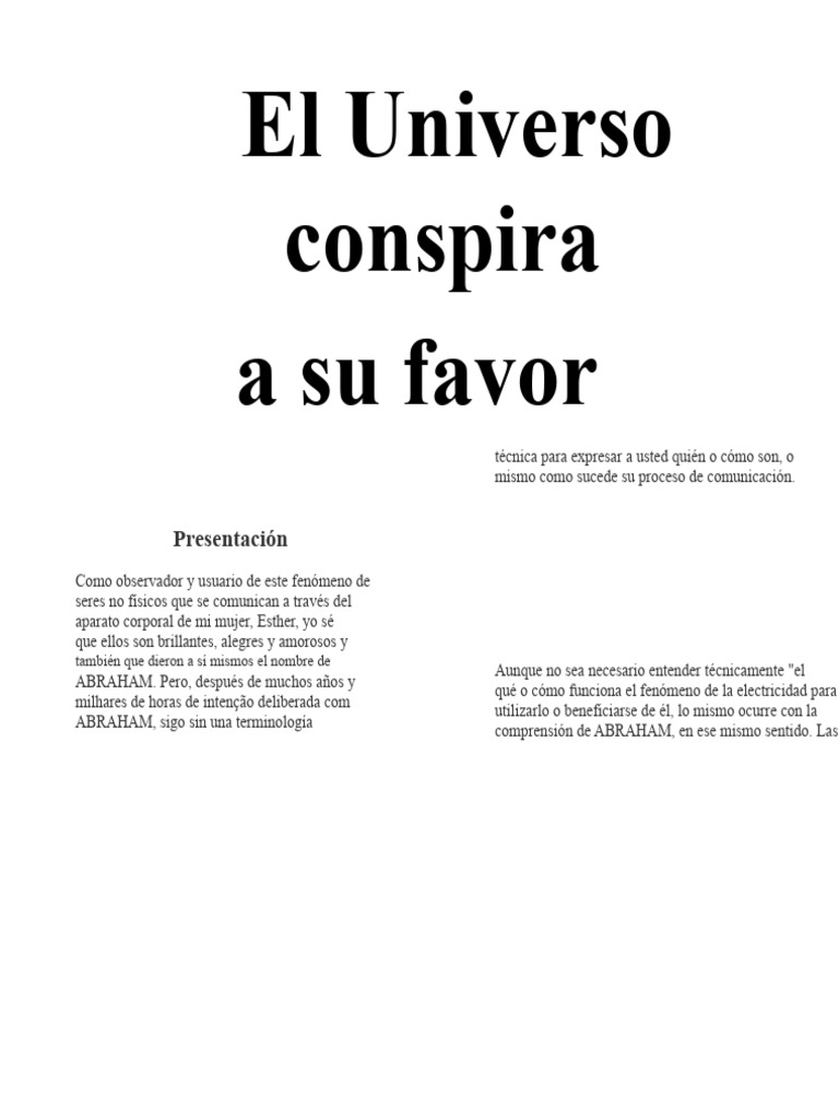 Libro - El Universo Conspira A Tu Favor | PDF | Experiencia | Conocimiento