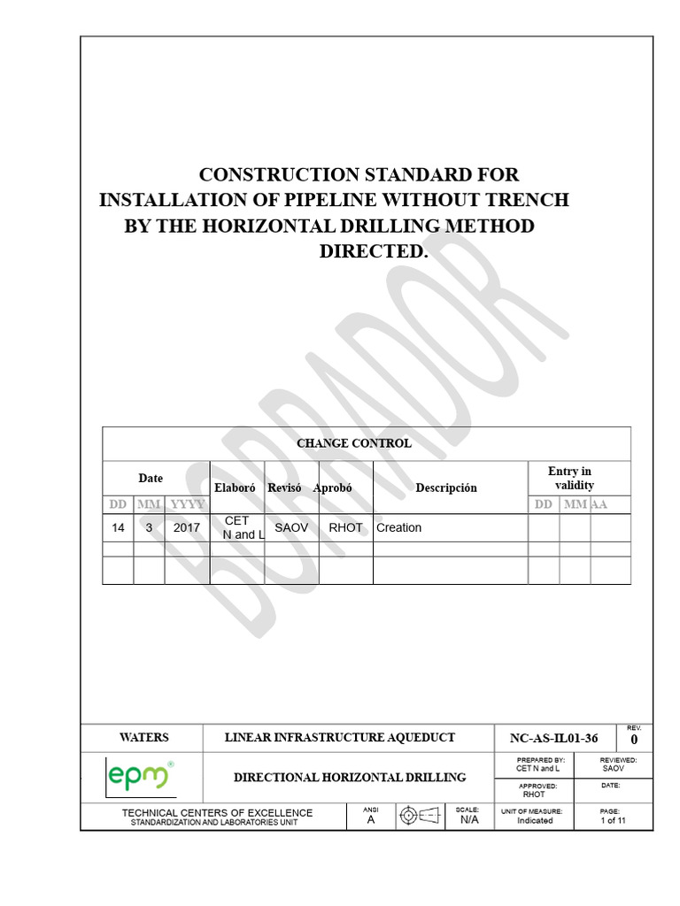 Installation of Horizontal Directional Drilling Pipe | PDF | Pipe ...
