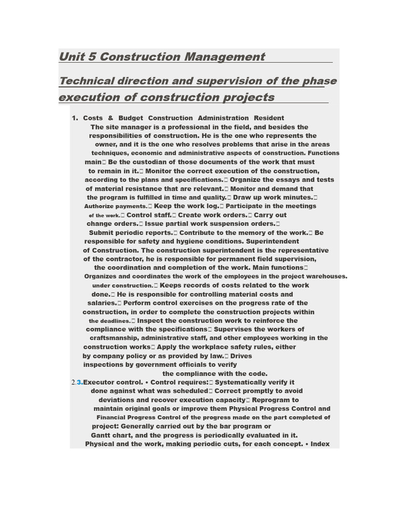 Construction Management Supervision Guide | PDF | Construction ...