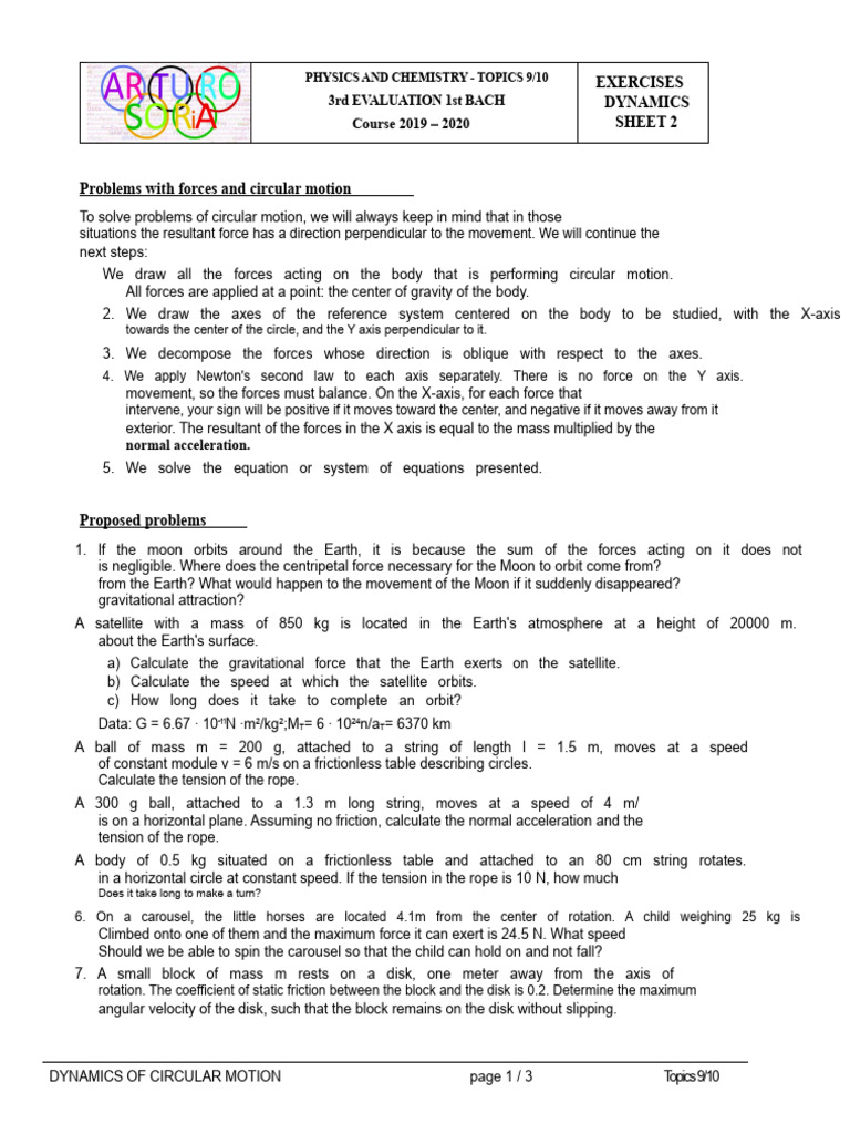 Dynamic Exercises CIRCULAR | PDF | Force | Friction