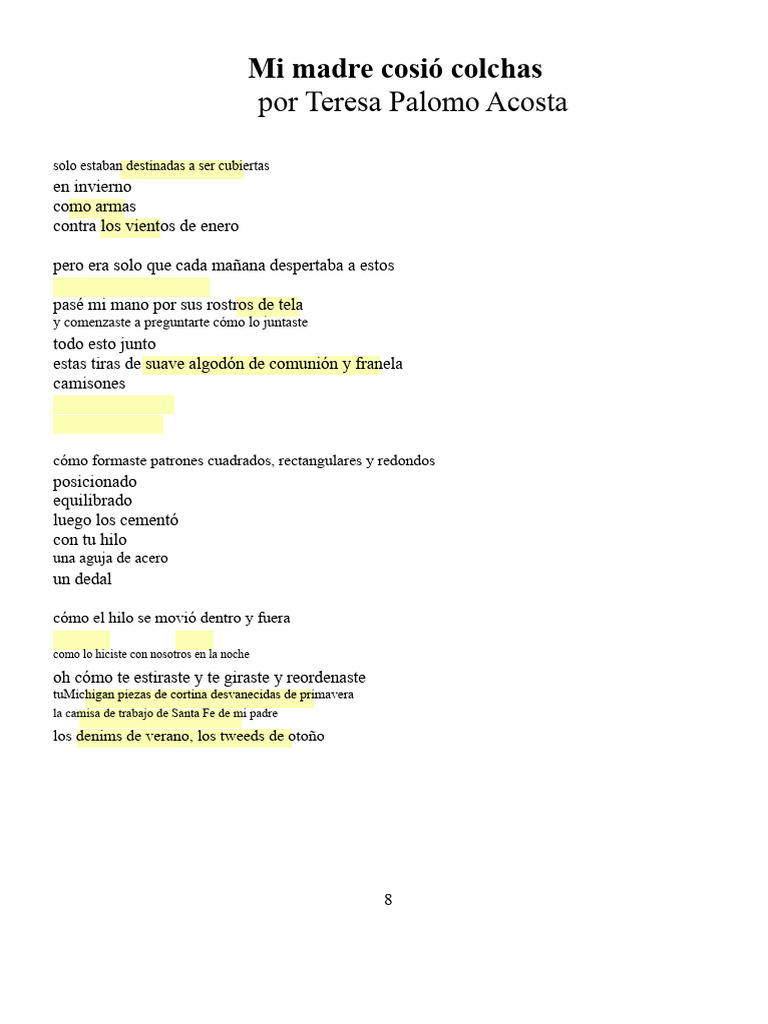 Mi madre hizo colchas de retazos | PDF