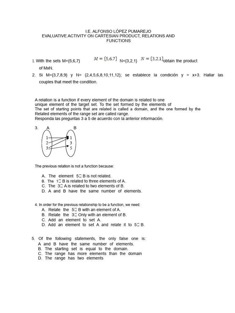 7 EVALUATION of relationships and functions | PDF | Function ...