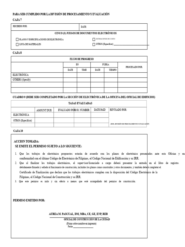 Permiso de Electrónica (dorso) | PDF