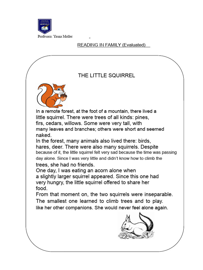 Reading The Little Squirrel. | PDF
