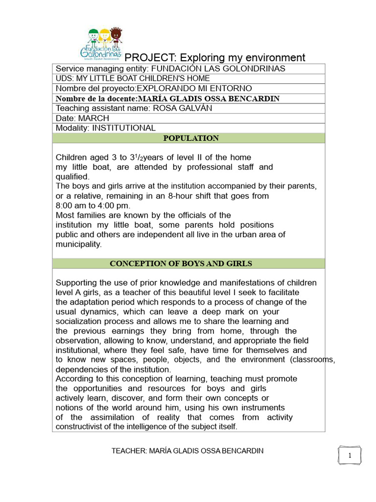 PROJECT EXPLORING MY ENVIRONMENT.pdf | PDF | Pedagogy | Learning