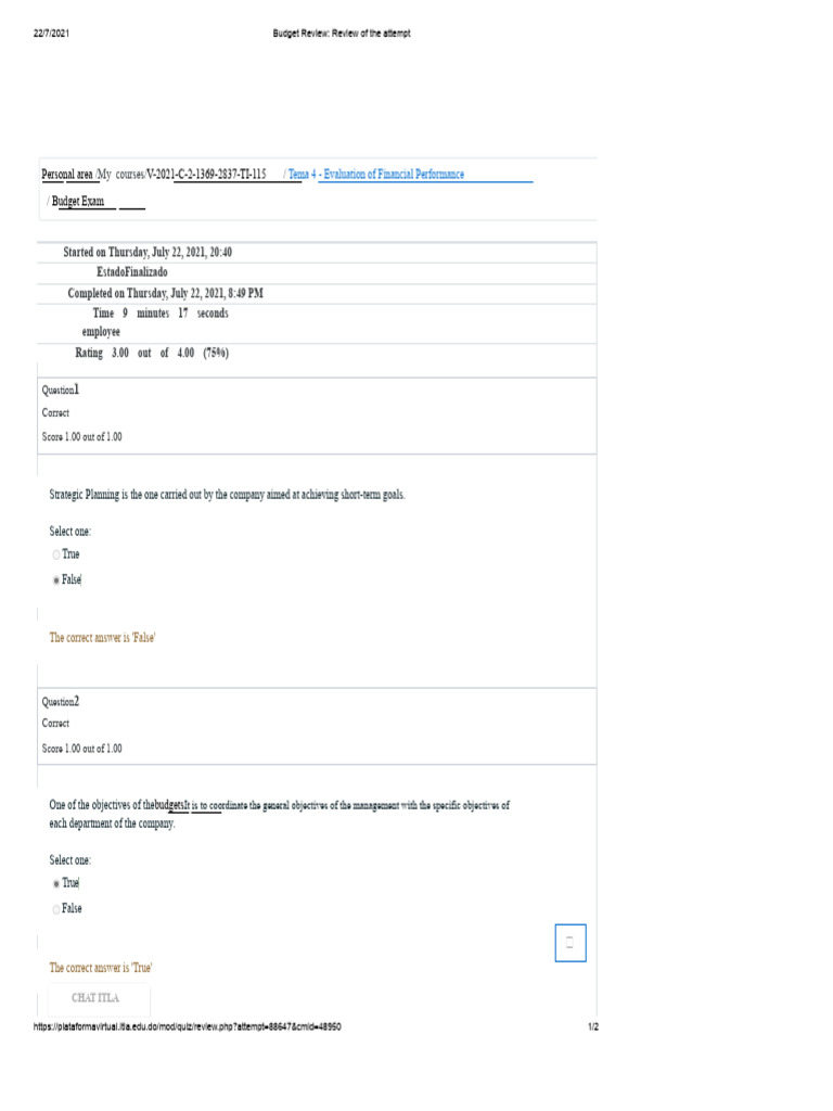 Budget Exam_ Review of the attempt | PDF