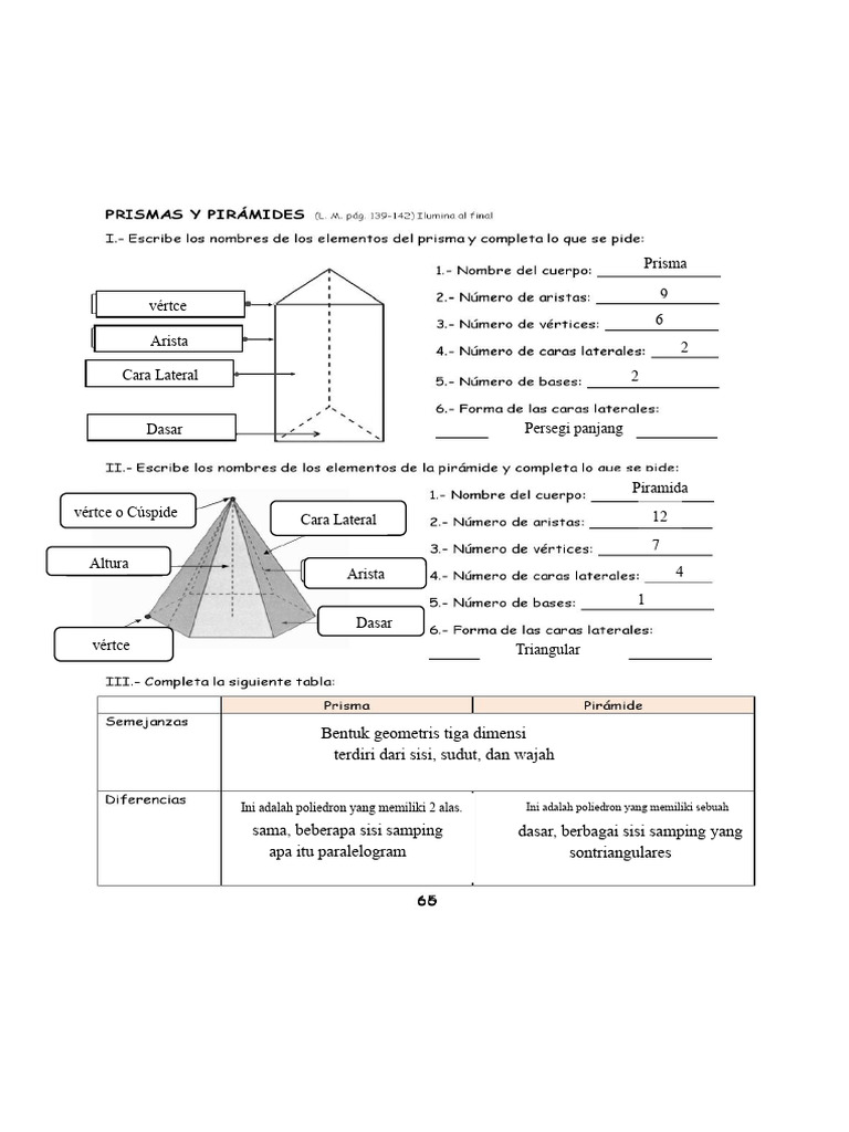 Geometri Poliedron: Prisma dan Piramida | PDF