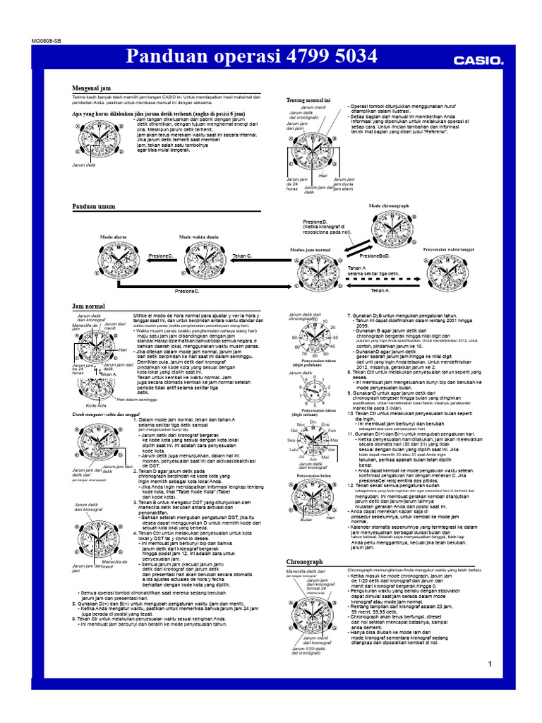 Panduan Lengkap Jam Tangan CASIO | PDF