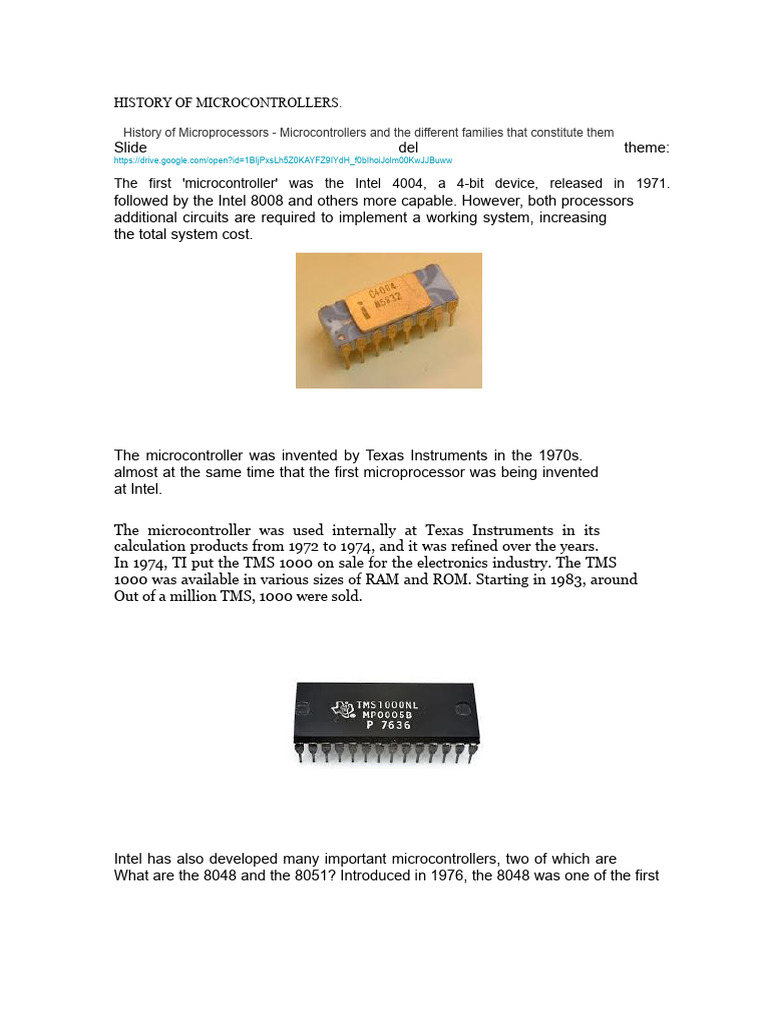 History of Microcontrollers | PDF | Microcontroller | Microprocessor