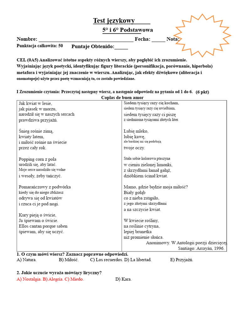 Test Poem | PDF