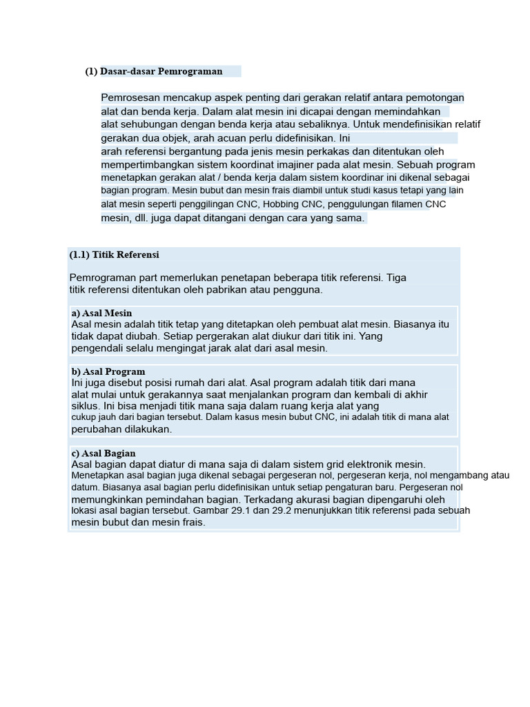 Dasar Pemrograman CNC dan Kode G | PDF
