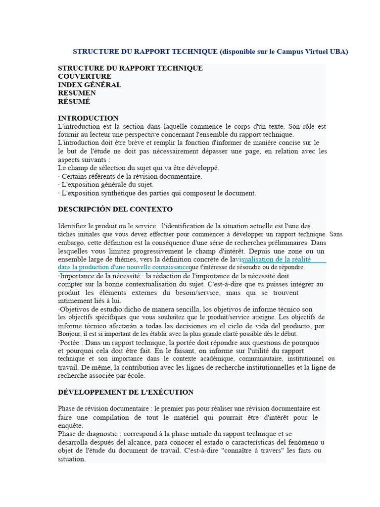 Guide de rédaction d'un rapport technique | PDF | Planification