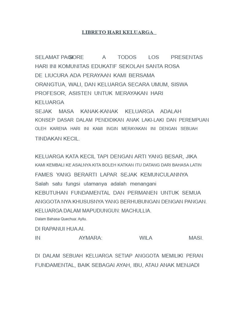 Naskah Hari Keluarga - Salinan | PDF