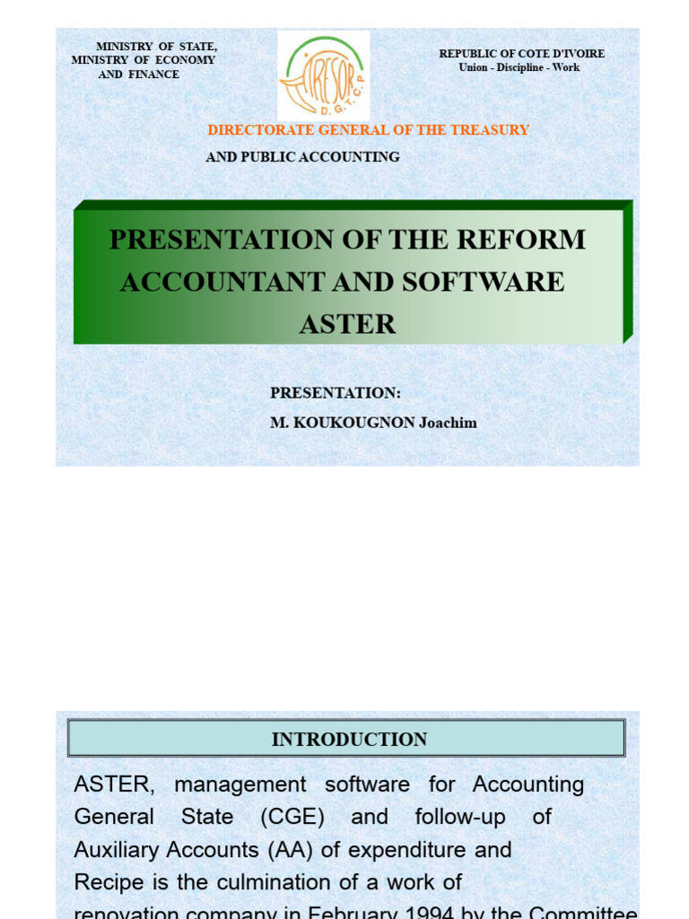 PRESENTATION_OF_THE_PRESENTATION_OF_THE_REFORM_ACCOUNTING_REFORM_ACCOUNTING_AND_STUDY_OF_THE ...
