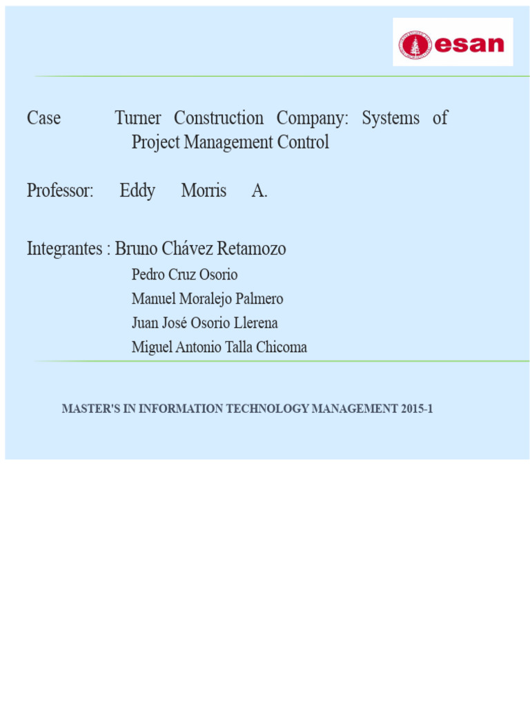 Case Turner Construction | PDF | Business | Economies