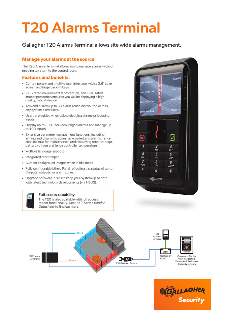 T20 Alarms Terminal Datasheet | PDF | Computer Terminal | Computing