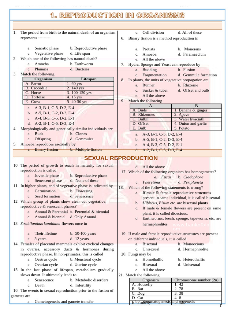 Asexual and Sexual Reproduction in Biology | PDF | Ploidy | Fertilisation