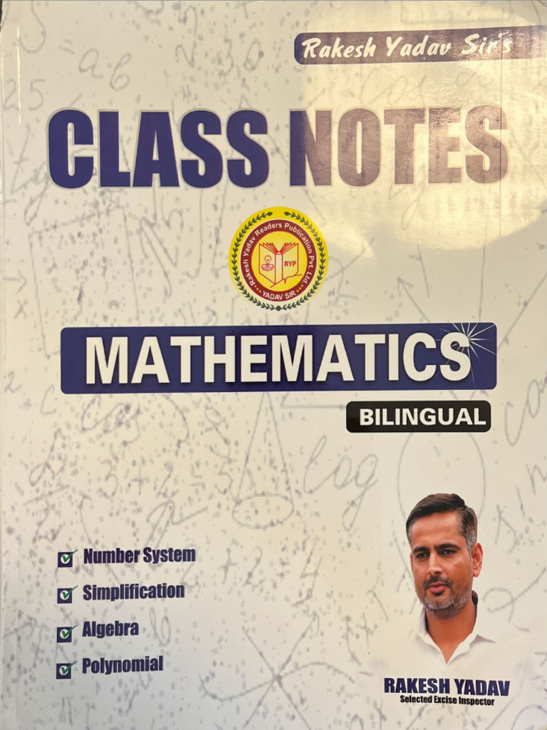 Rakesh Yadav Class Note Mathematics 2025 26 Sample PDF | PDF