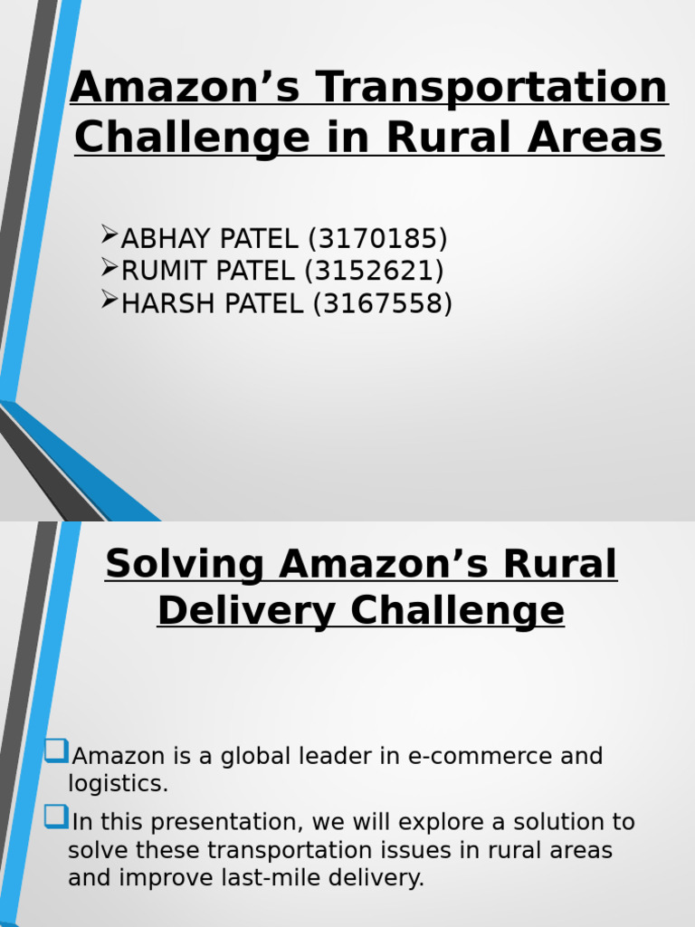 Abhay's PPT (Amazon Transportation) | PDF