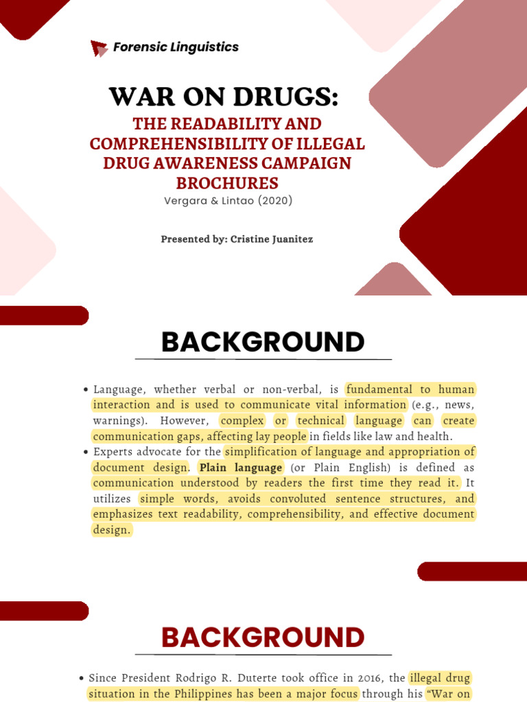 Drug Awareness Brochure Readability Study | PDF | Plain Language ...