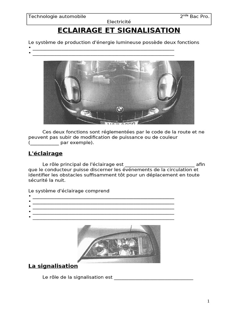 Éclairage et signalisation automobile | PDF | Lampe à incandescence ...