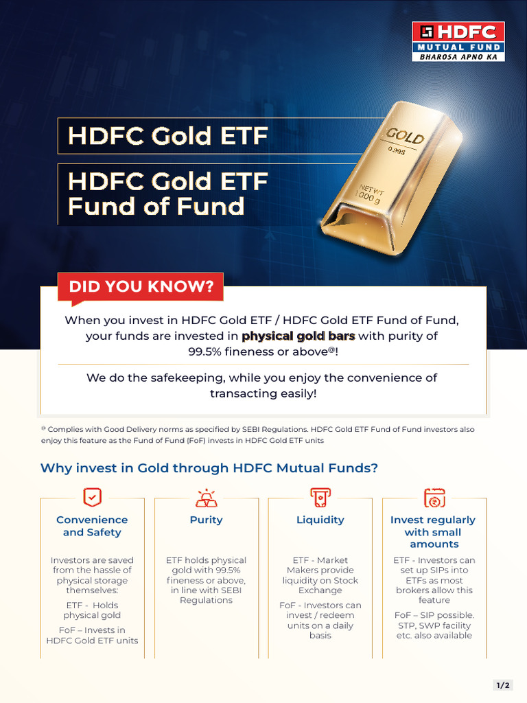 Invest in HDFC Gold ETF Safely | PDF | Exchange Traded Fund ...