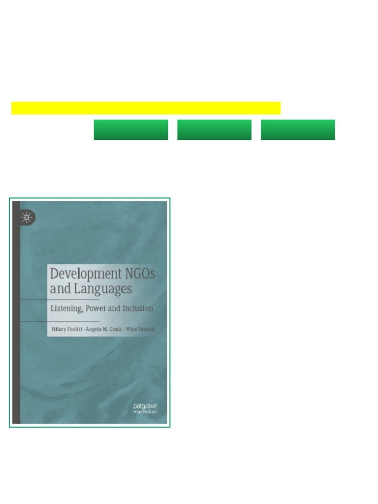 Development NGOs and Languages: Listening, Power and Inclusion Hilary ...