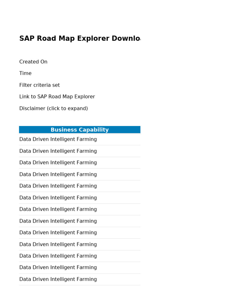 SAP Road Map Explorer 20250512131617 | PDF | Agriculture | Artificial ...