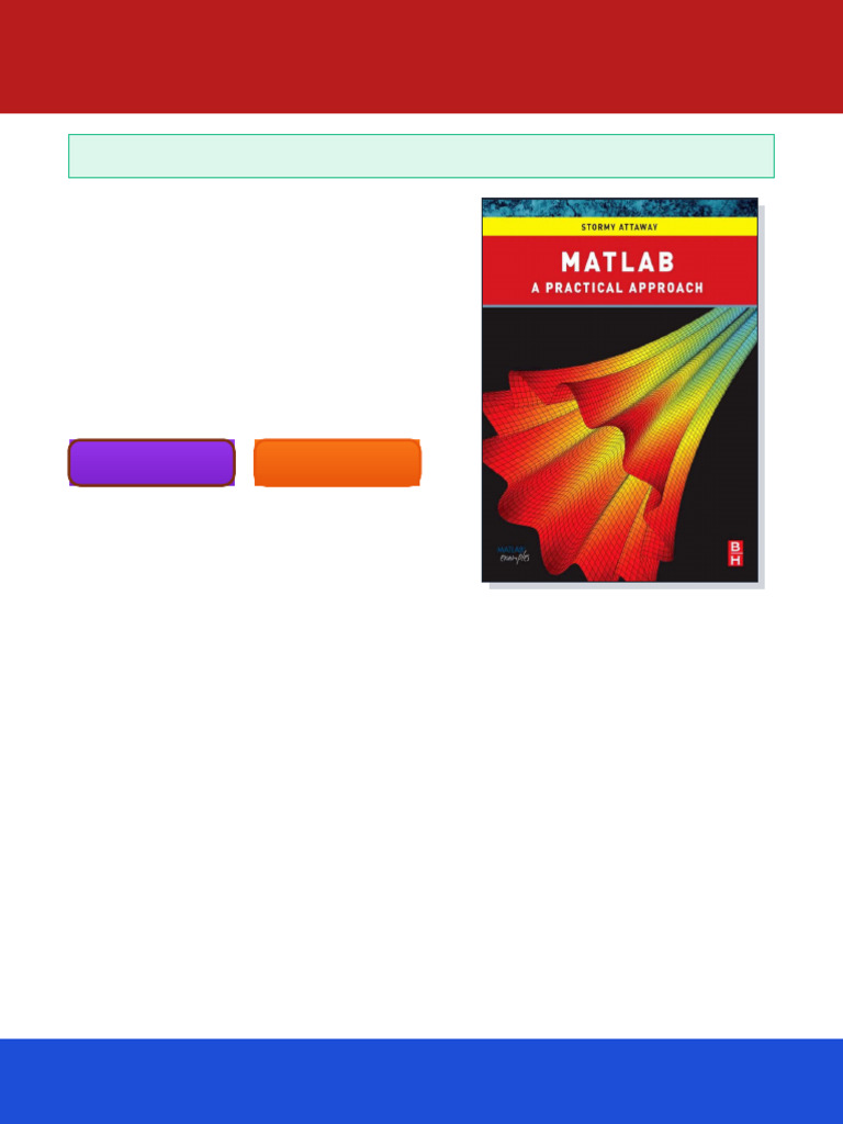 Matlab A Practical Introduction to Programming and Problem Solving 1st ...