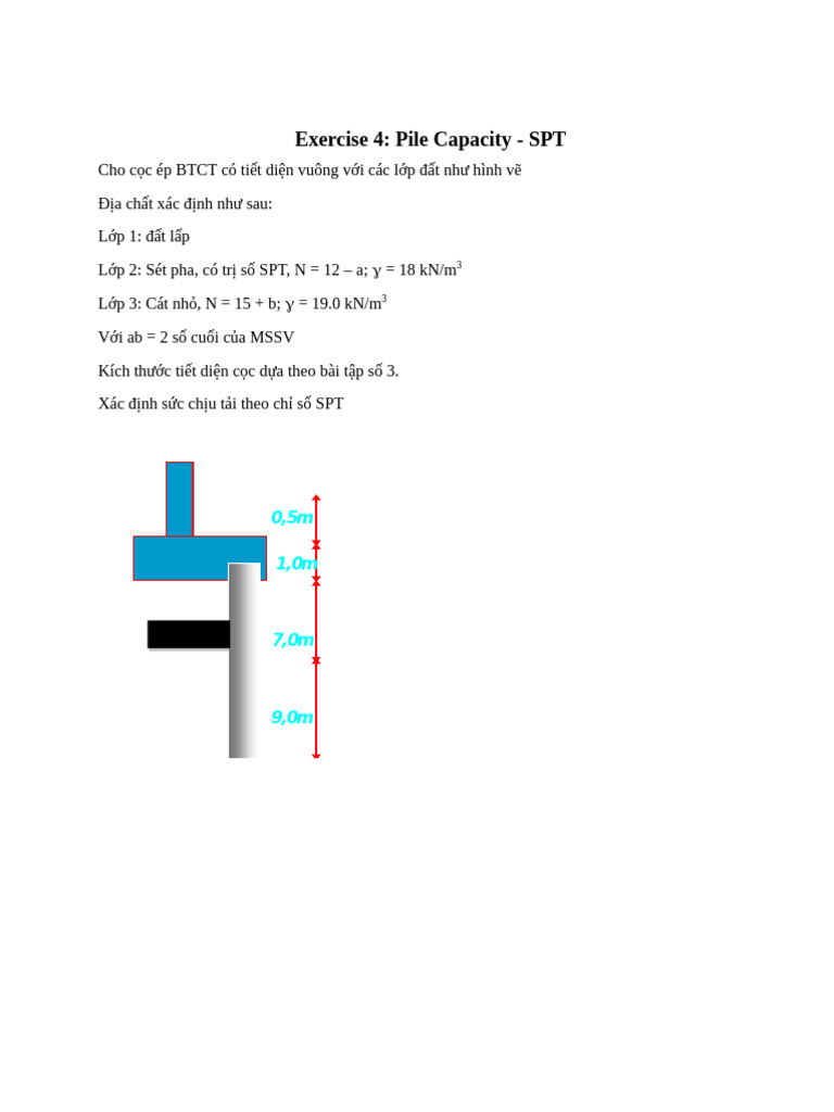 Exercise 4: Pile Capacity - SPT | PDF