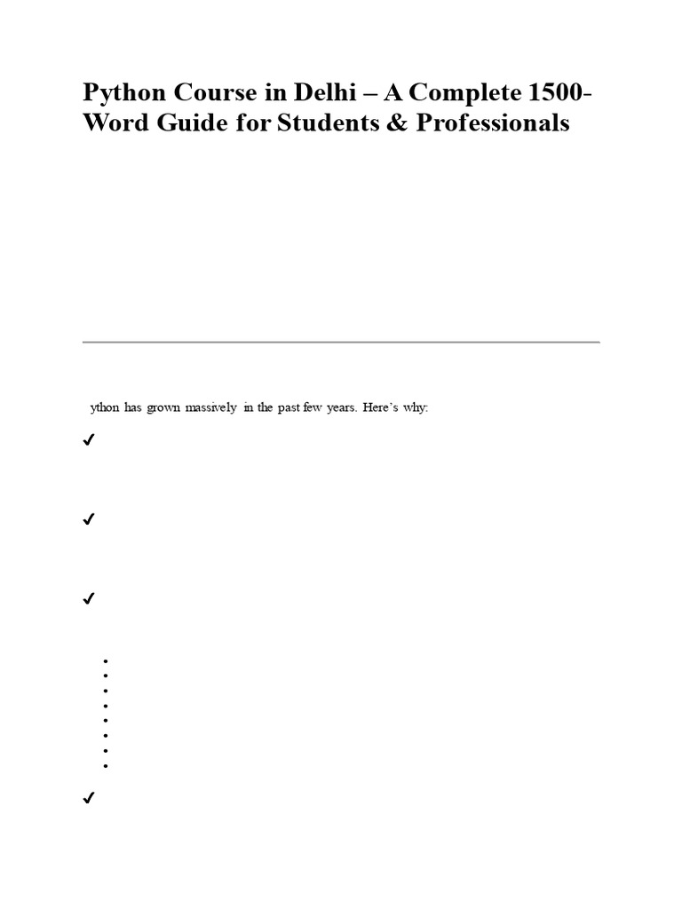 Python Course in Delhi | PDF | Python (Programming Language) | Modular ...