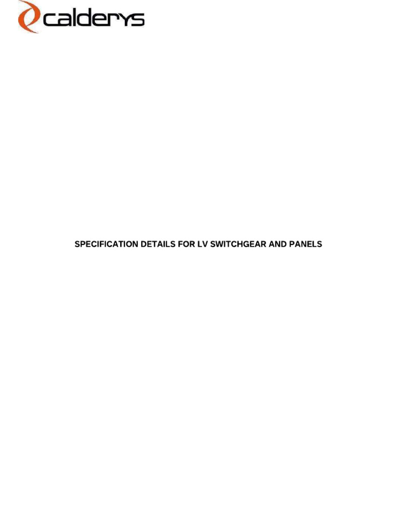 Technical Specification LV Panels | PDF