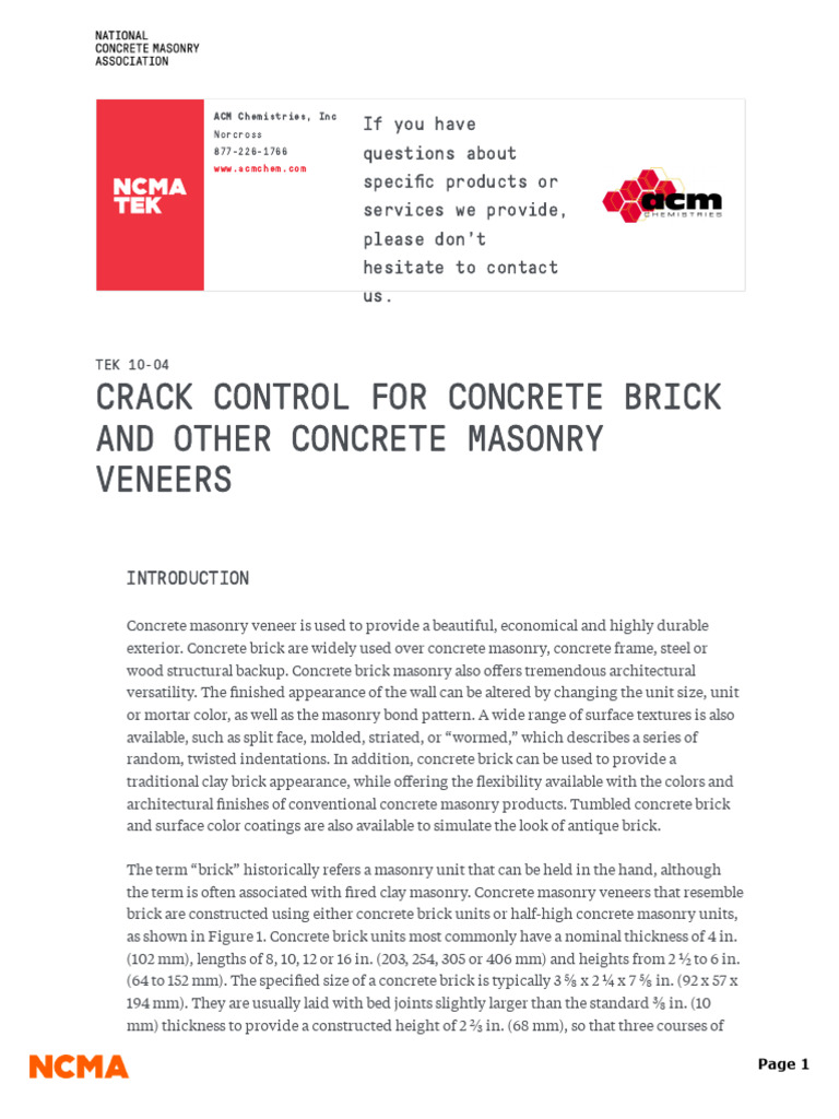 Tek 10-04 | PDF | Masonry | Concrete