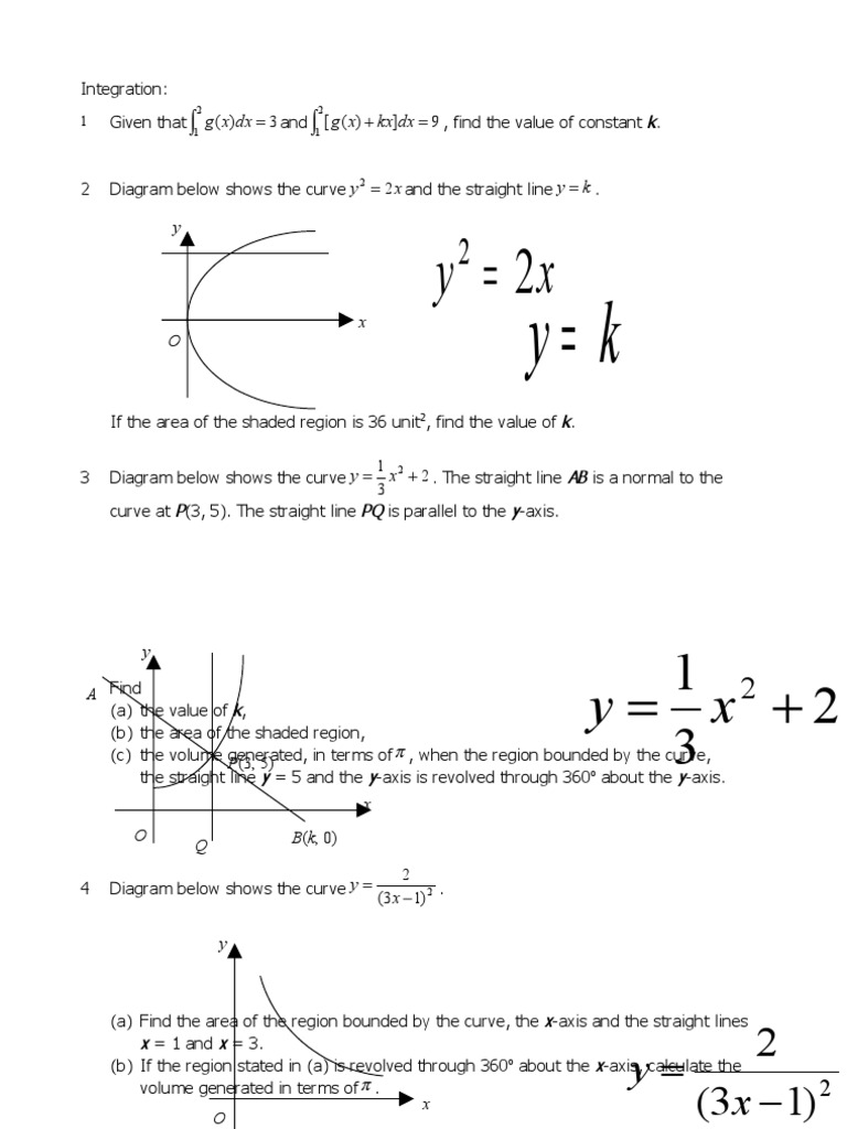 Integration and Area Calculations | PDF