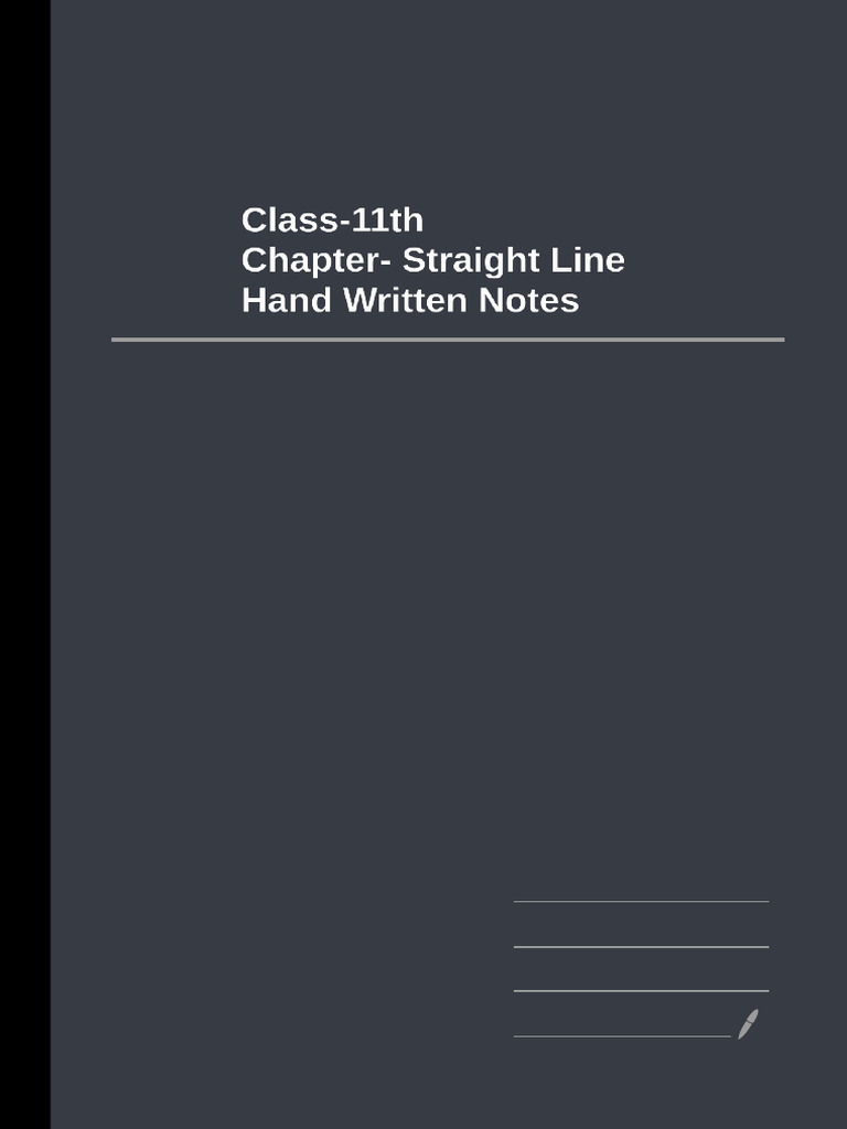 Straight Lines Handwritten Notes by AA Sir | PDF