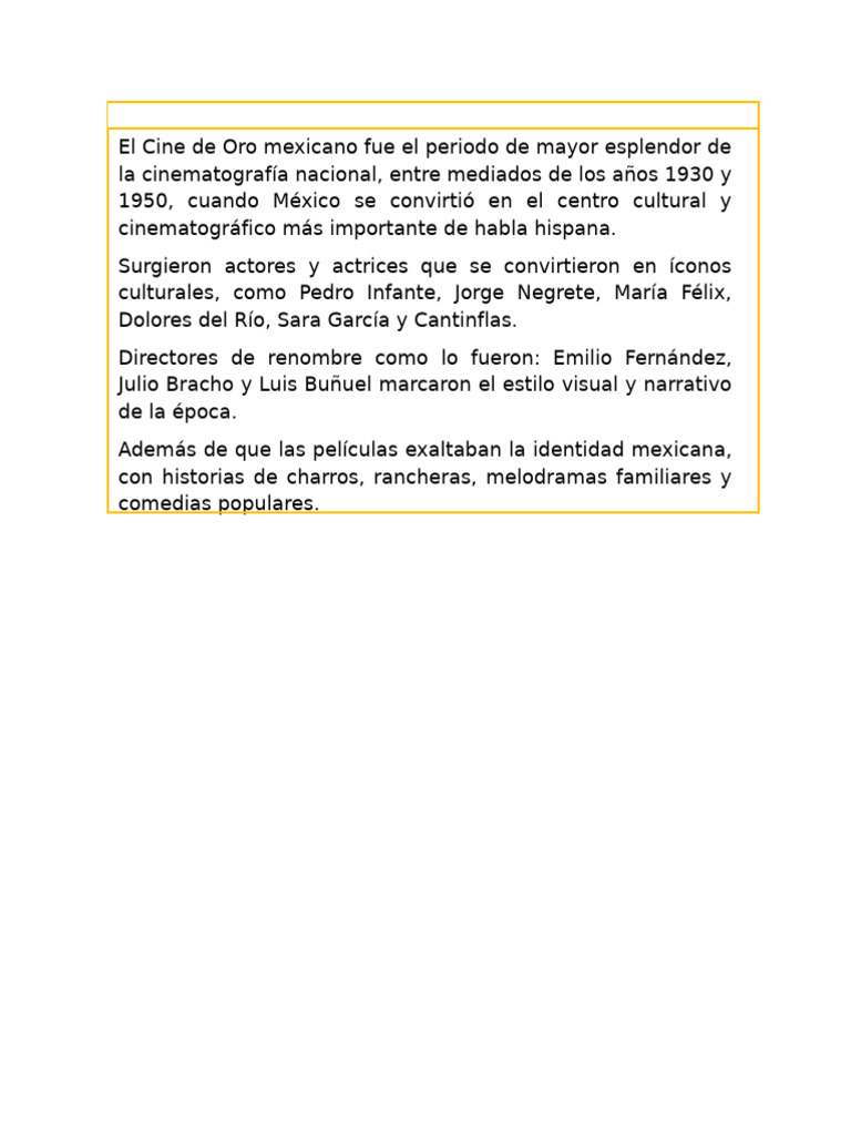 El Cine de Oro Mexicano | PDF