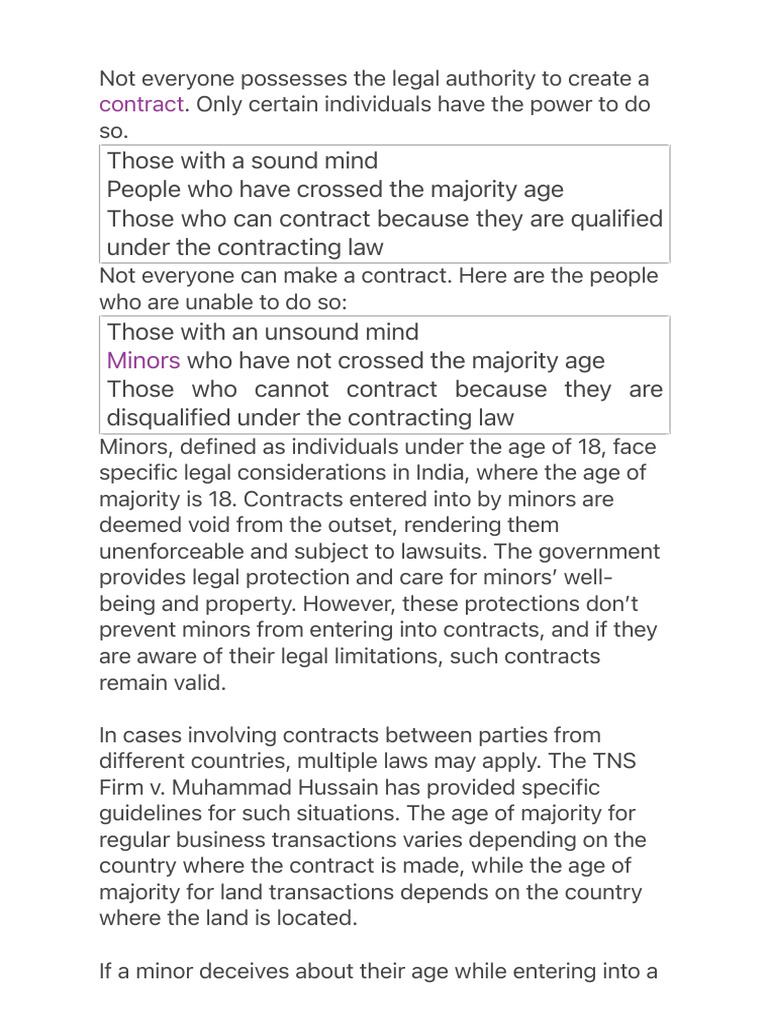 Not Everyone Possesses The Legal Authority To Create A Contract. Only ...