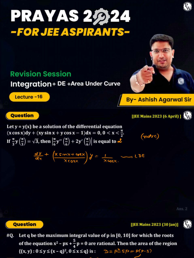 Revision 16 - Class Notes - Prayas JEE 2024 | PDF