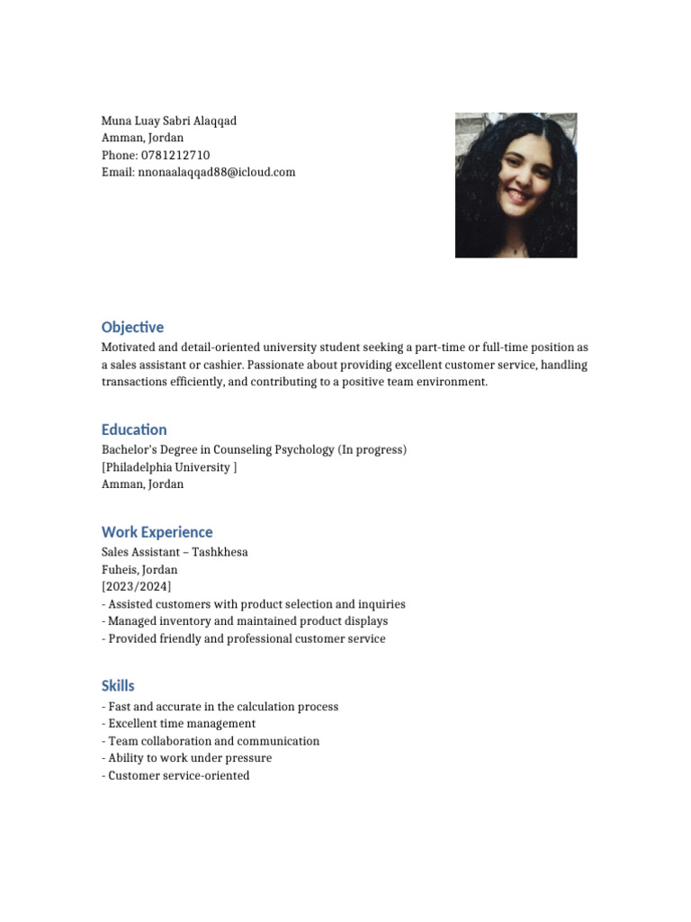 Muna Alaqqad CV | PDF